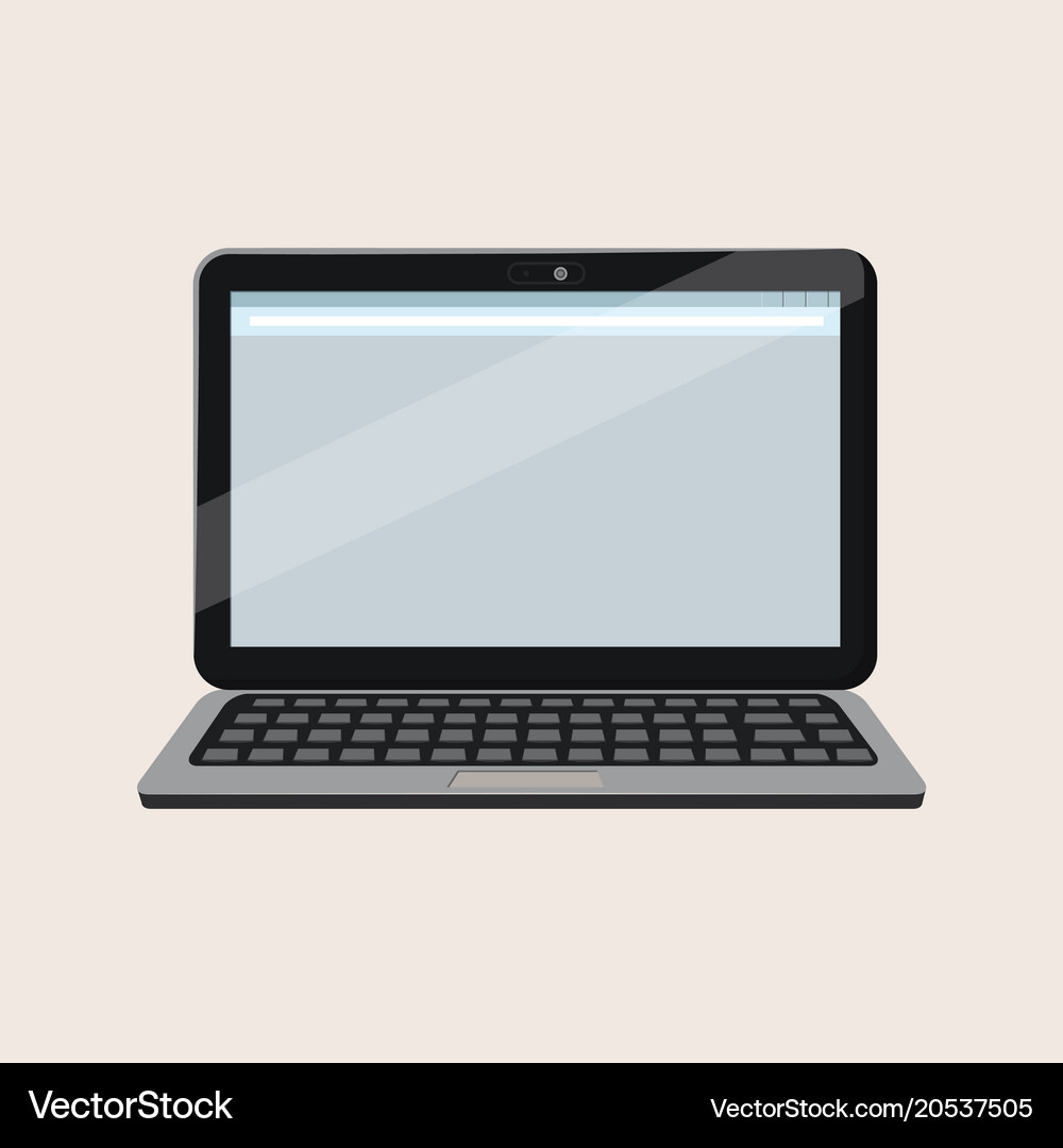Modern open laptop with blank screen isolated on Vector Image