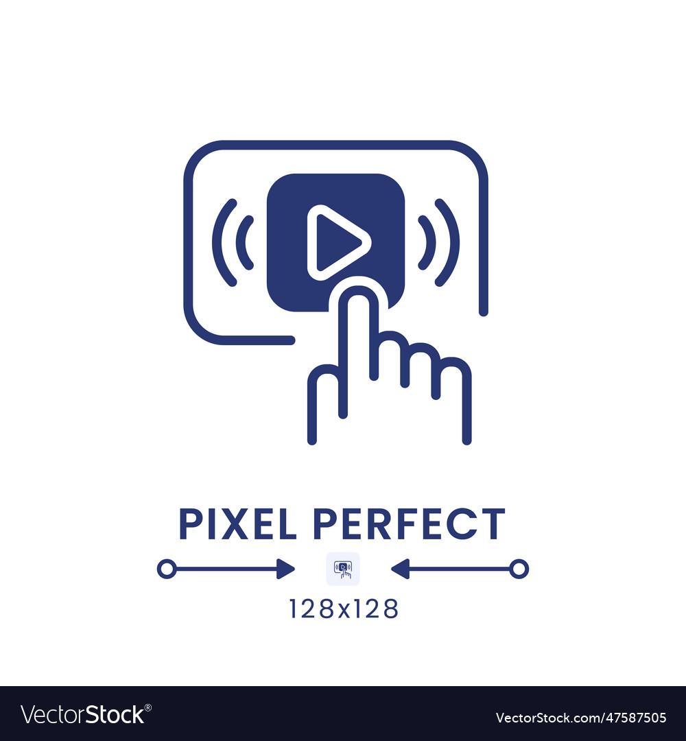 Start streaming black solid desktop icon Vector Image