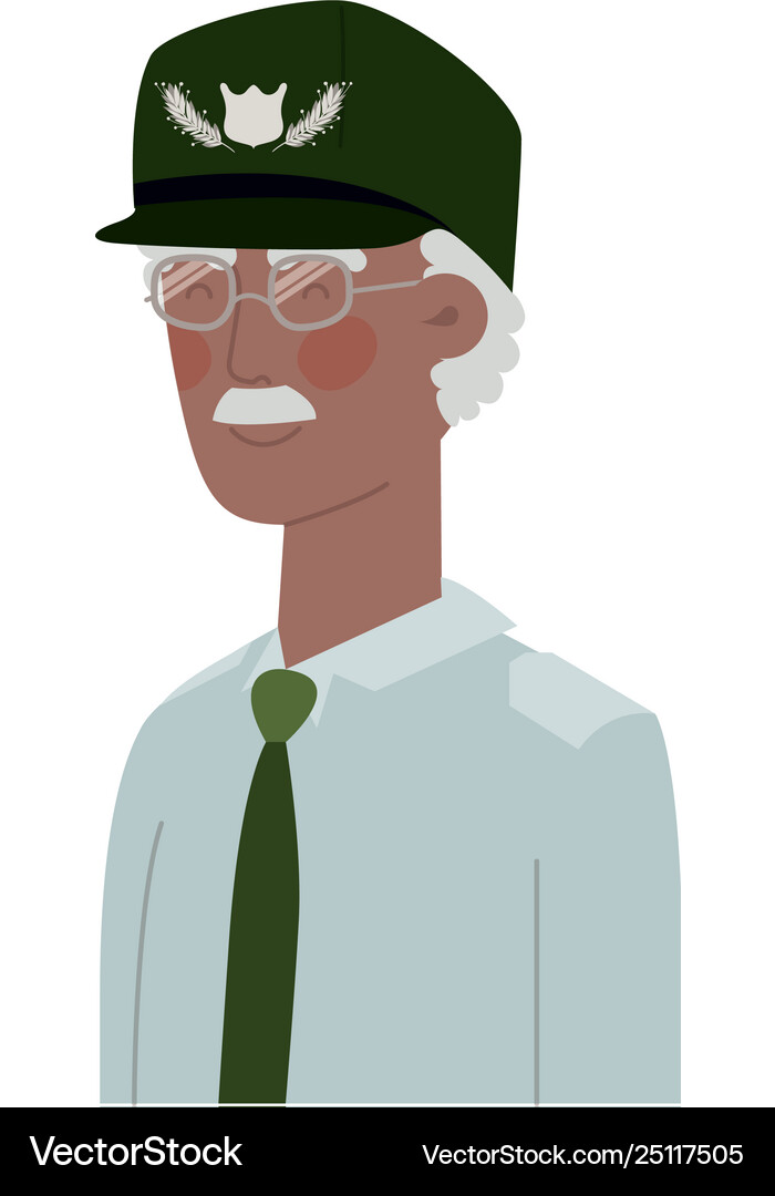 Veteran war old man avatar character Royalty Free Vector