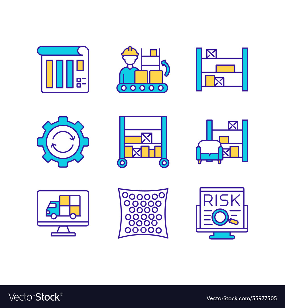 Warehouse management rgb color icon Royalty Free Vector Warehouse management rgb color icon Royalty Free Vector