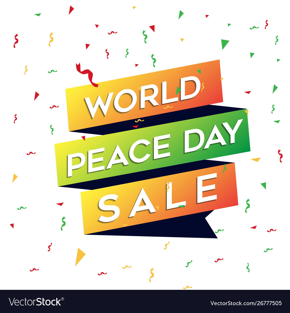 World peace day sale graphic element Royalty Free Vector