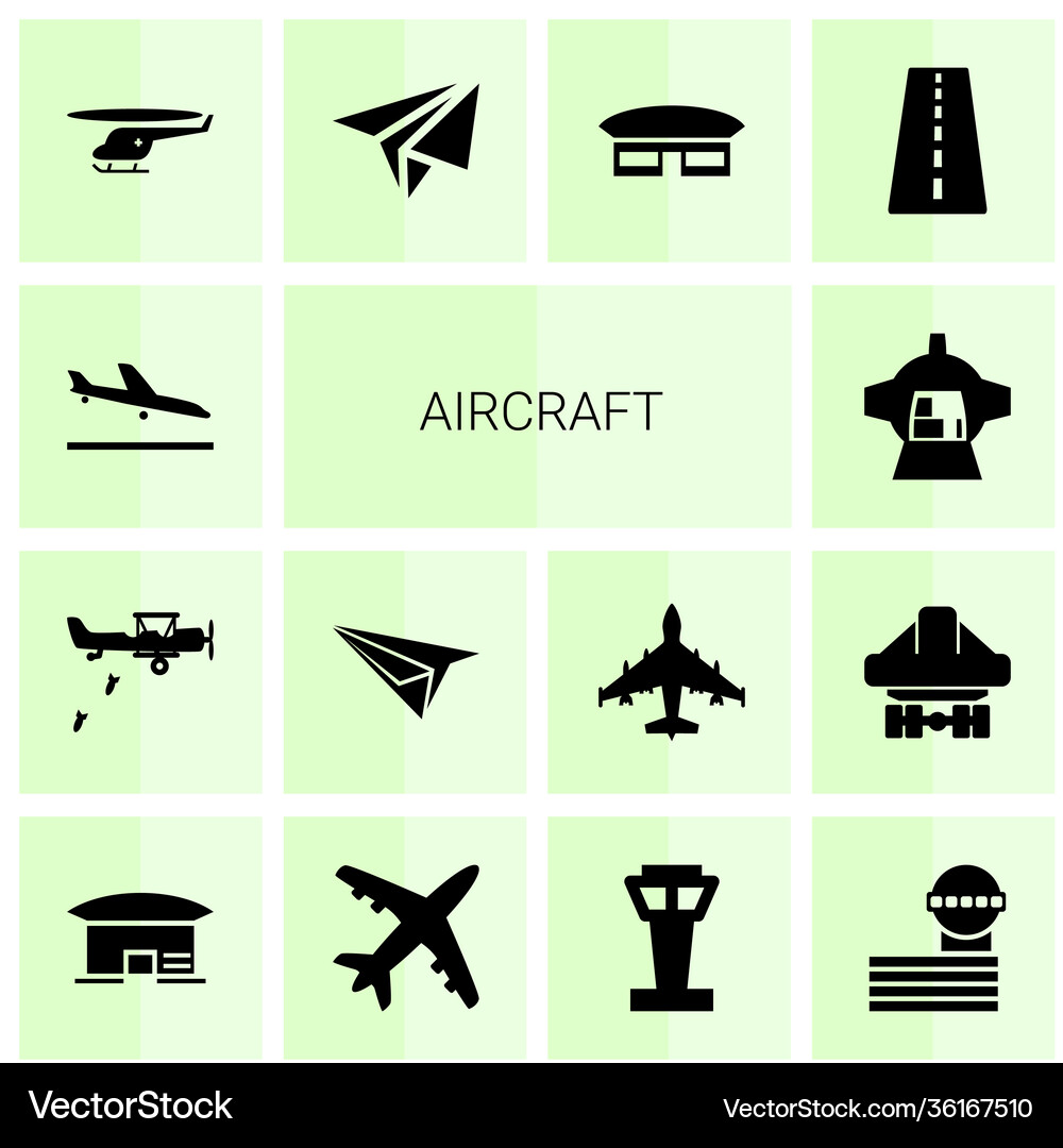 14 aircraft icons Royalty Free Vector Image - VectorStock