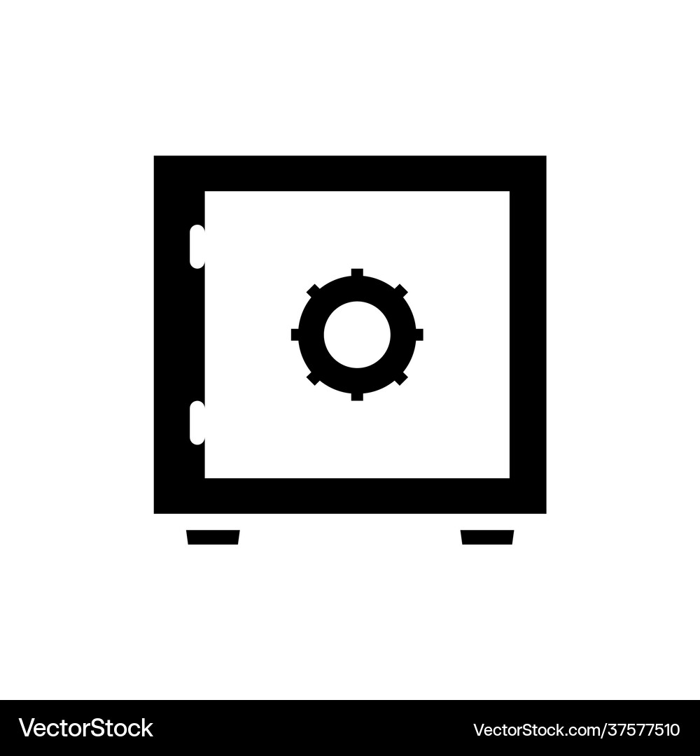 Bank safe icon in logotype Royalty Free Vector Image