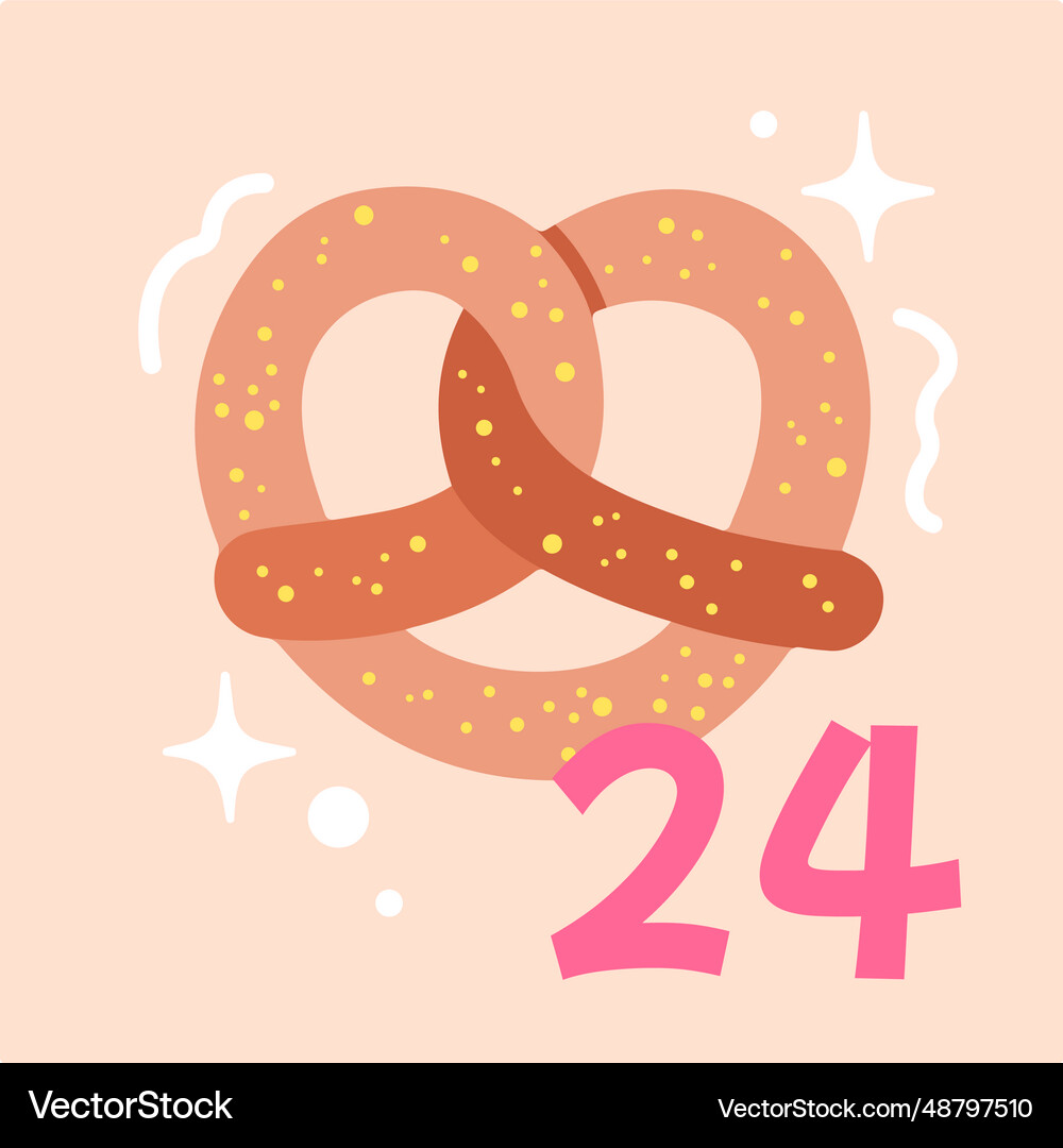 Christmas advent calendar 24 december Royalty Free Vector
