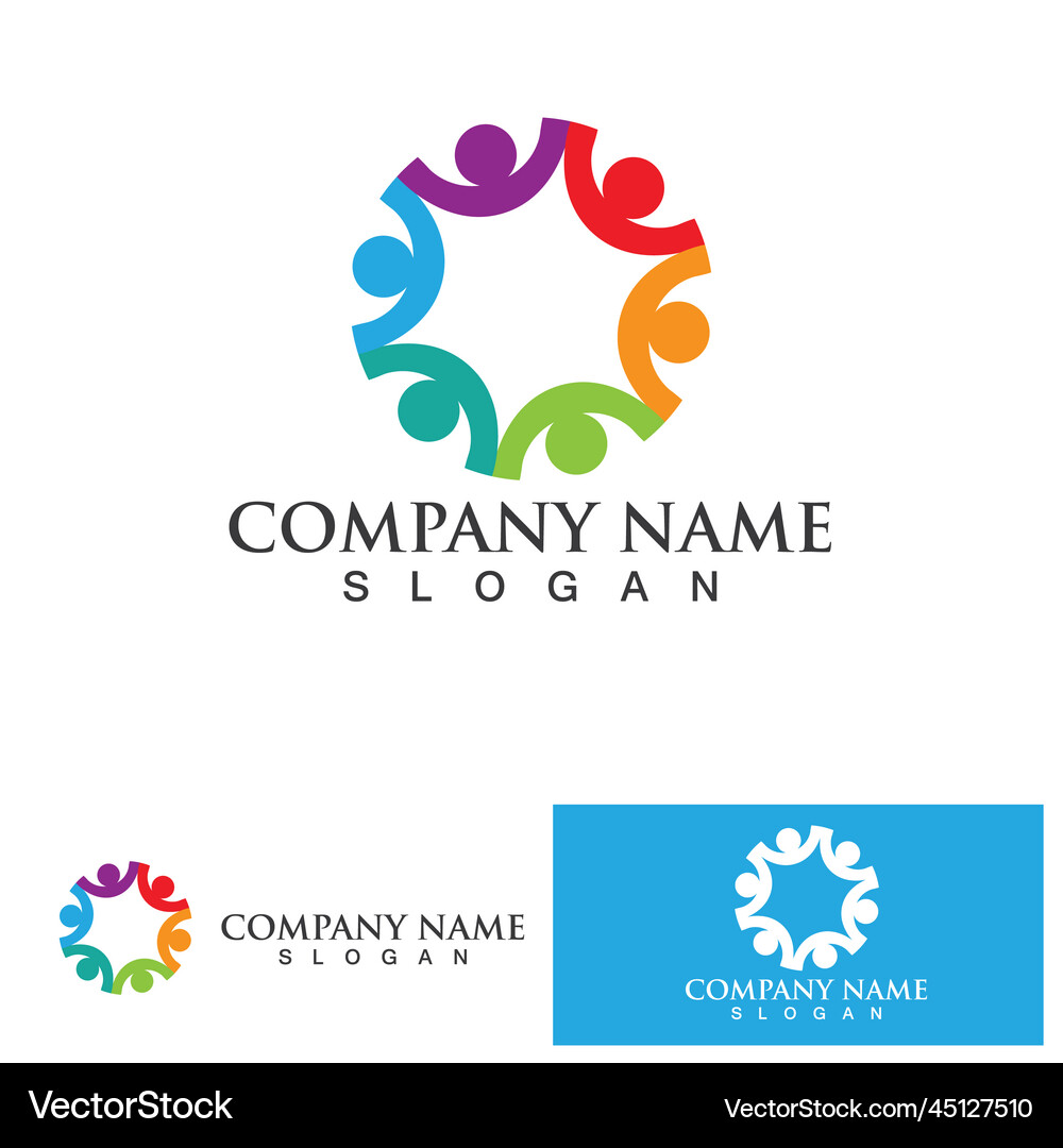 Community group logo network and social icon Vector Image