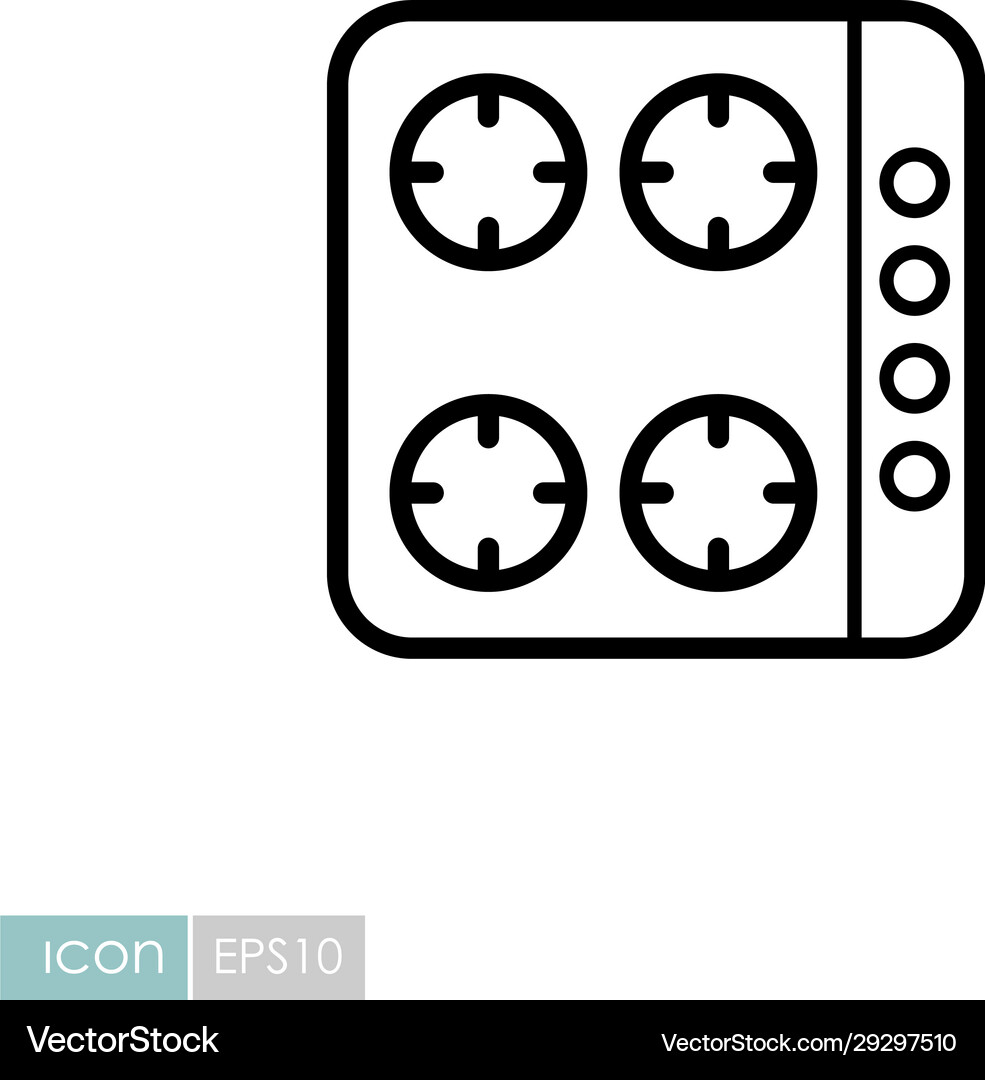 Cook top cooking panel induction stove hob Vector Image