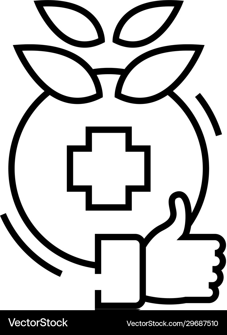 Eco solutions line icon concept sign outline Vector Image