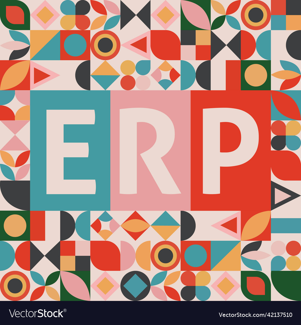 Erp system enterprise resource planning Royalty Free Vector