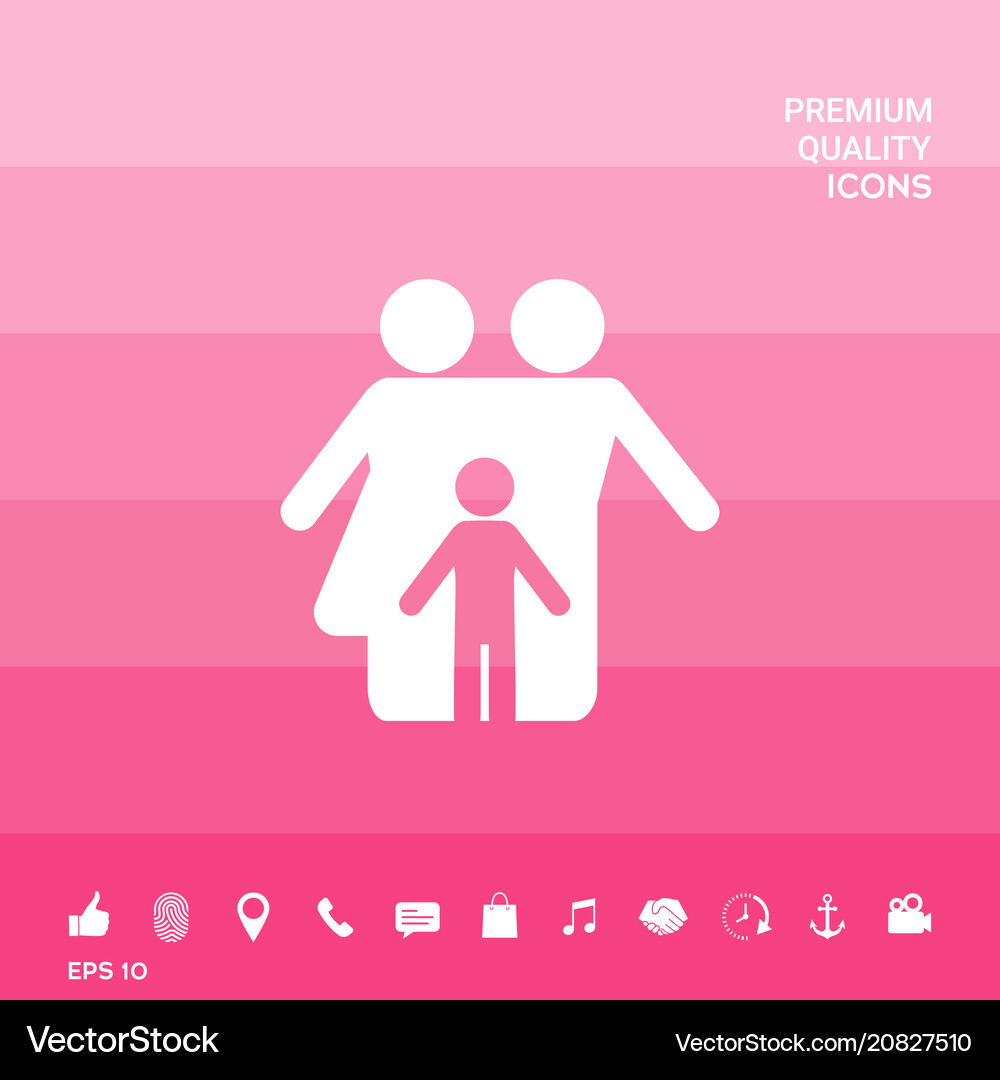 Family with child - icon Royalty Free Vector Image