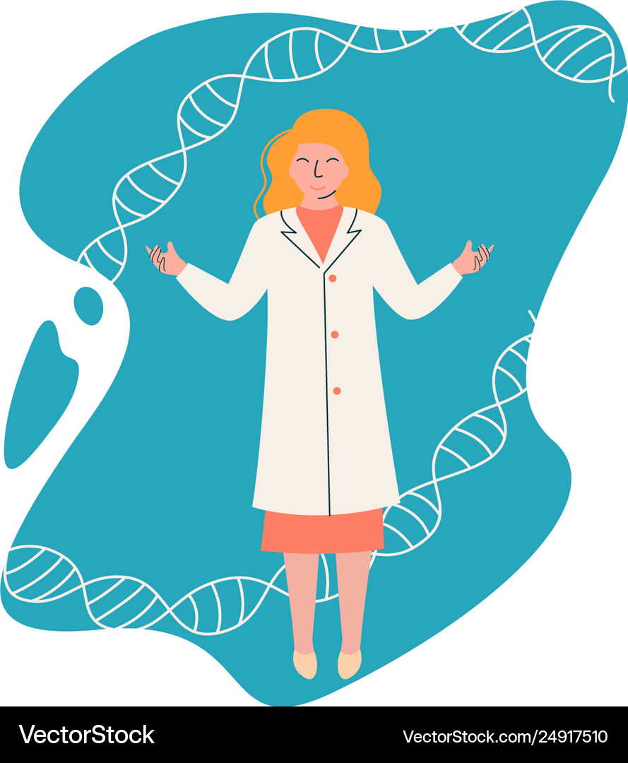 Female scientist genetic engineer character Vector Image