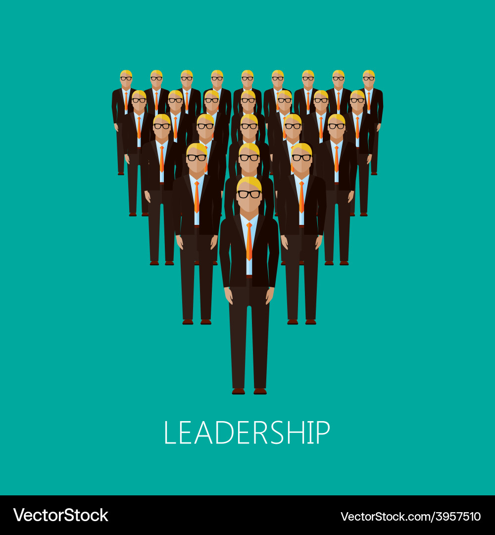 Flat of leader and team group Royalty Free Vector Image