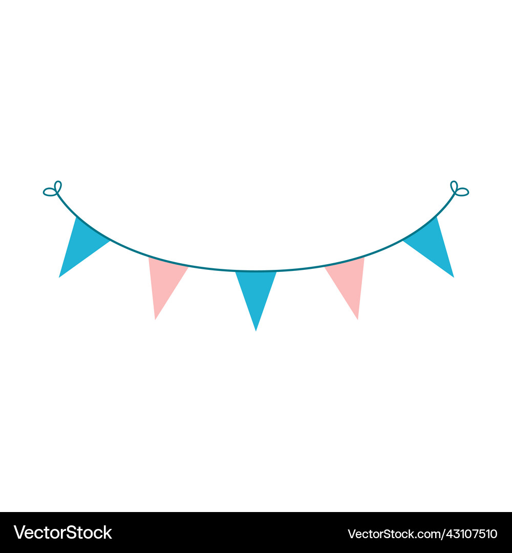 Garland with pink and blue triangles flat style Vector Image