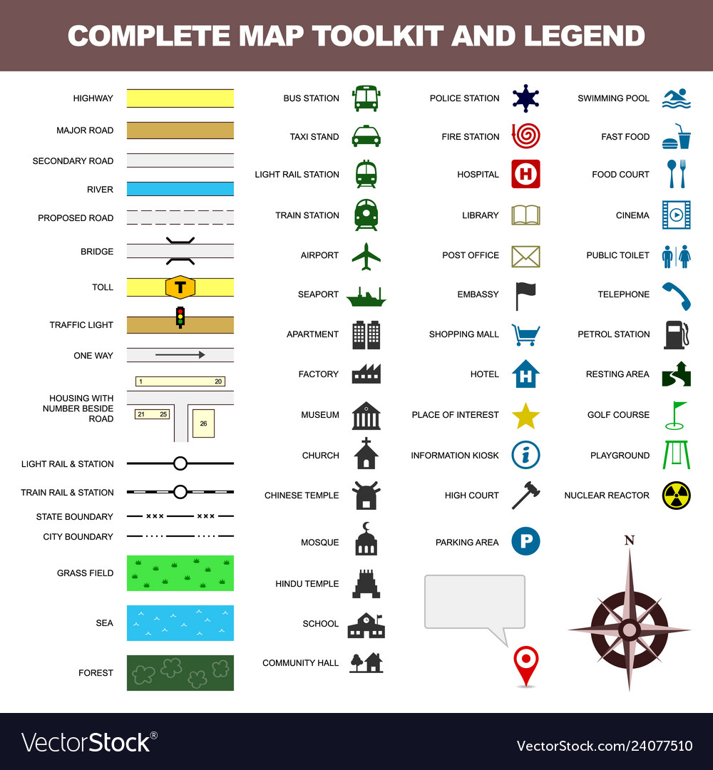 Legend Symbols On A Map