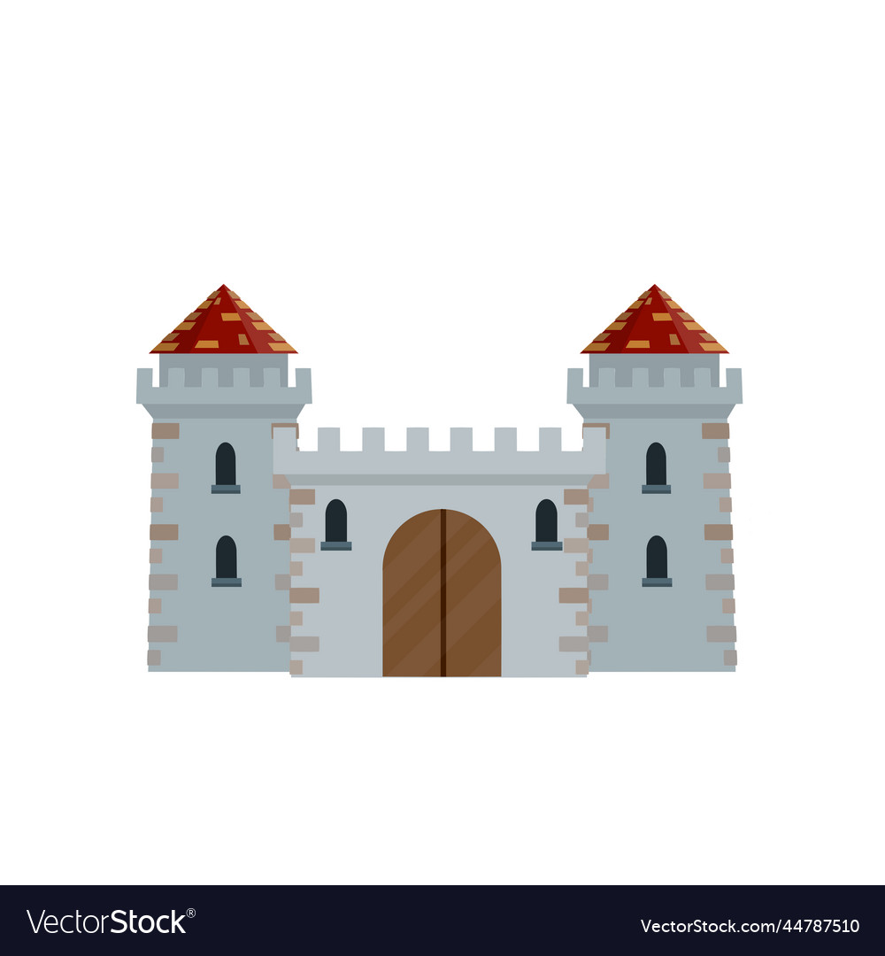 Medieval european stone castle Royalty Free Vector Image