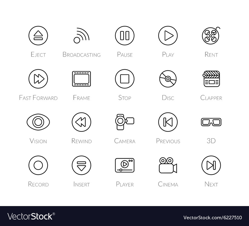 Outline icons thin flat design modern line stroke Vector Image