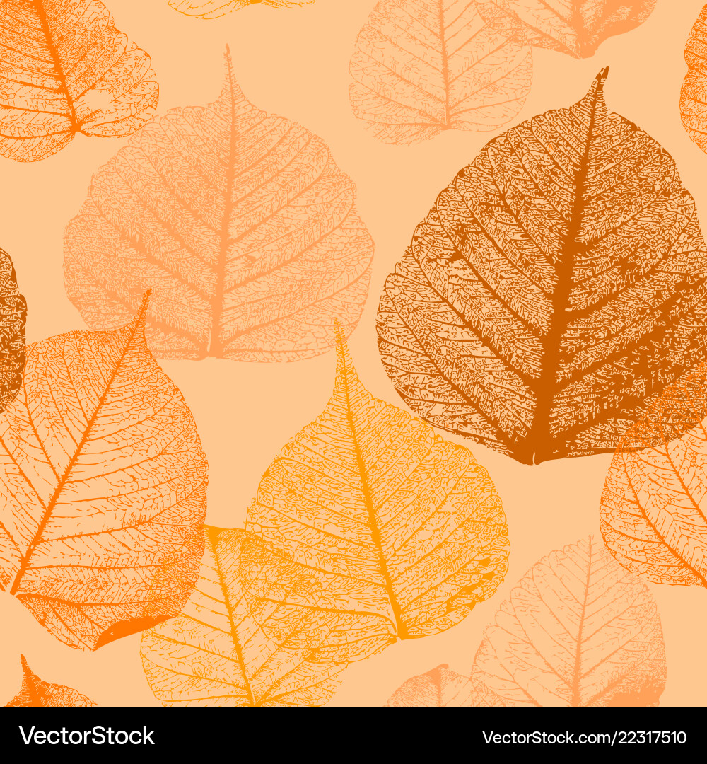 Seamless floral pattern with autumn leaves Vector Image