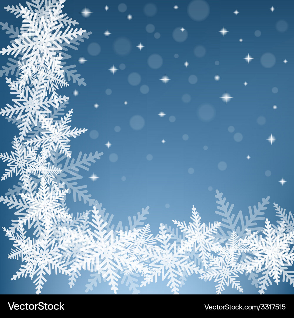 Christmas snowflakes on blue background Royalty Free Vector
