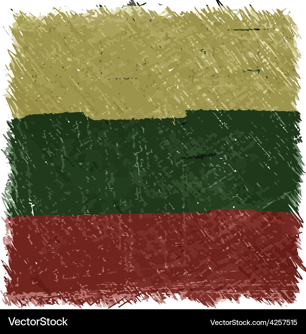 Flag of lithuania handmade square shape Royalty Free Vector
