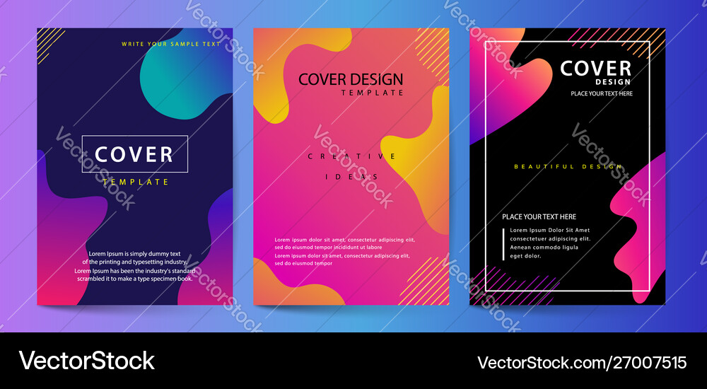 Fluid color covers set colorful bubble Royalty Free Vector