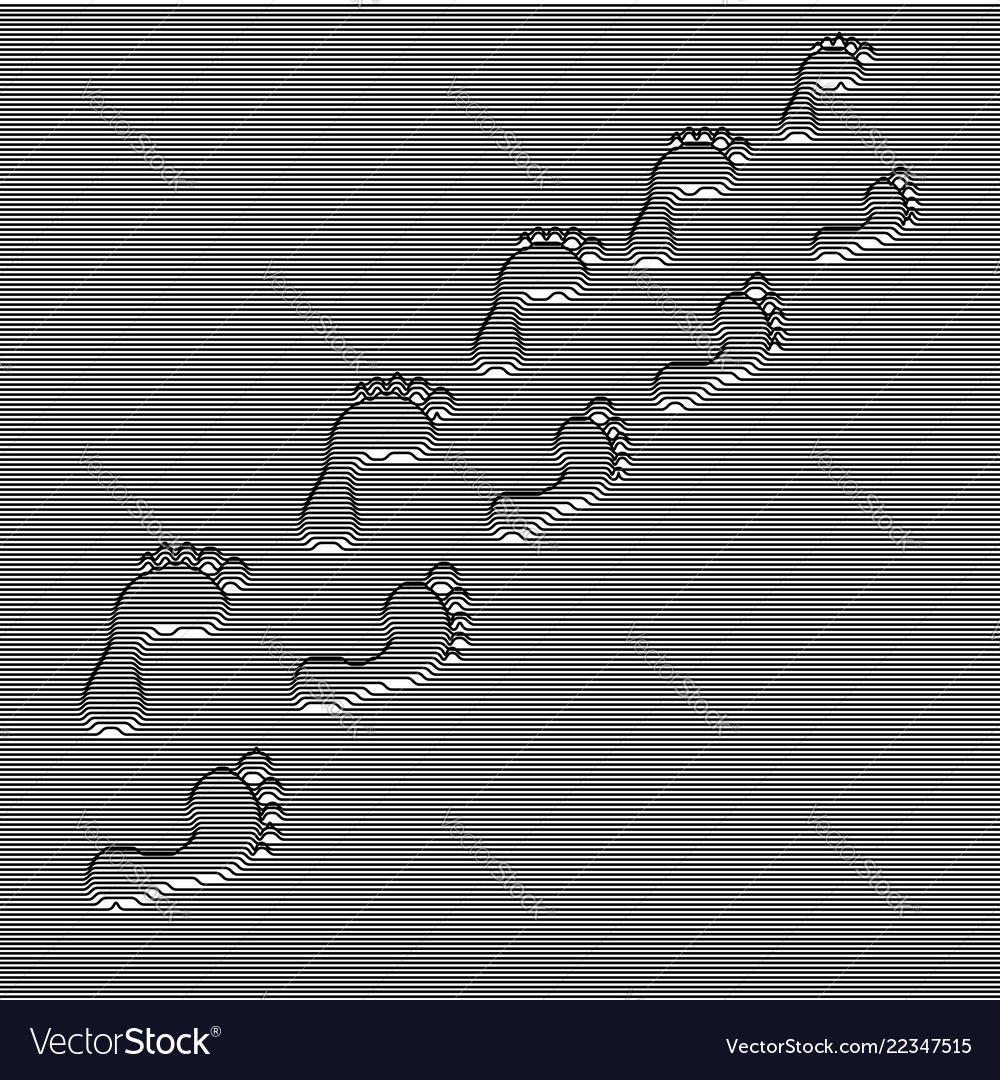 Footprints of curved lines monochrome background Vector Image
