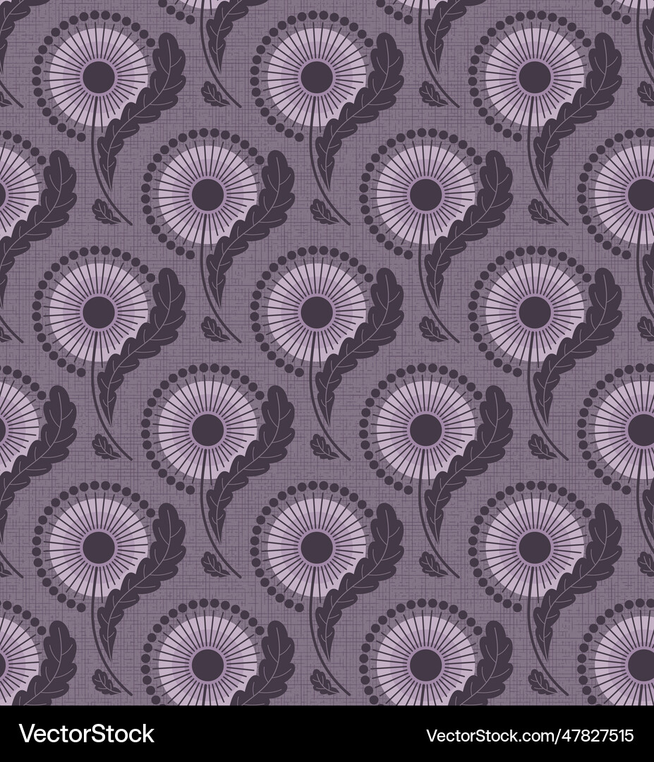 Lilac textured seamless background with blooming Vector Image