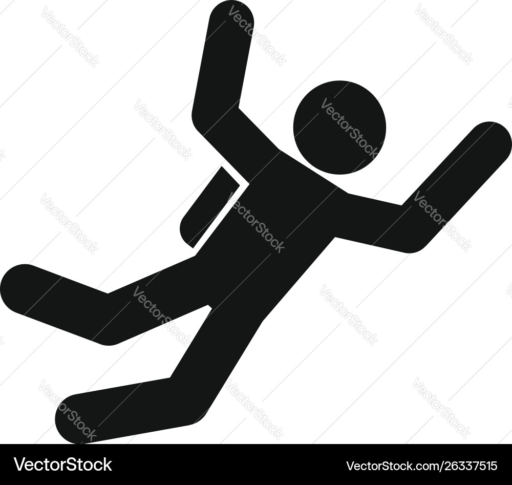 Parachute man jump icon simple style Royalty Free Vector