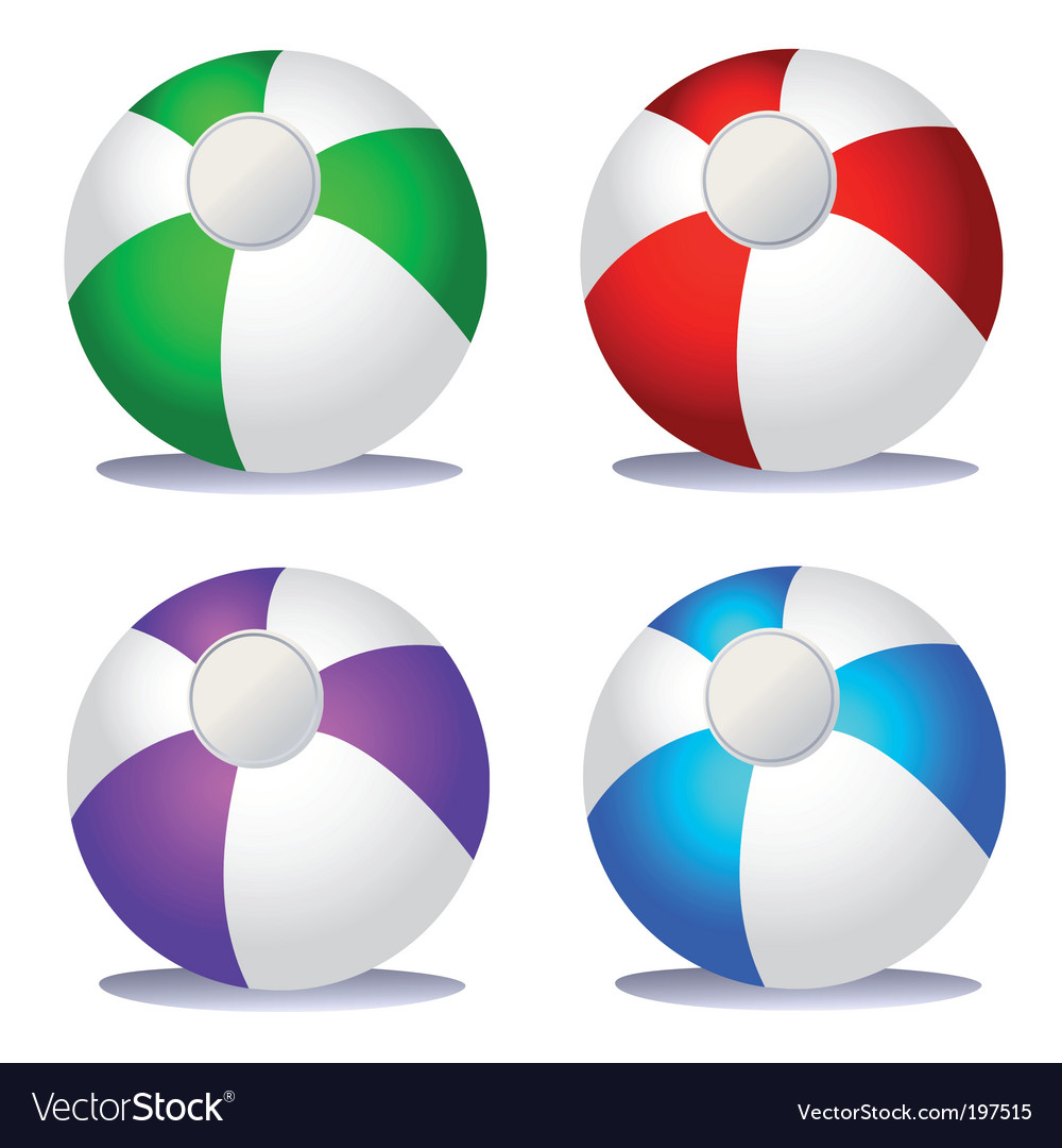 Set of coloured beach balls Royalty Free Vector Image