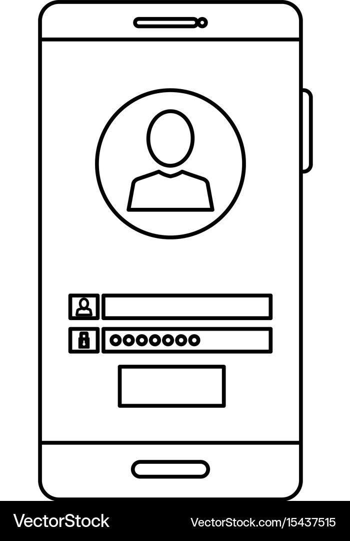 Smartphone device with contact isolated icon Vector Image