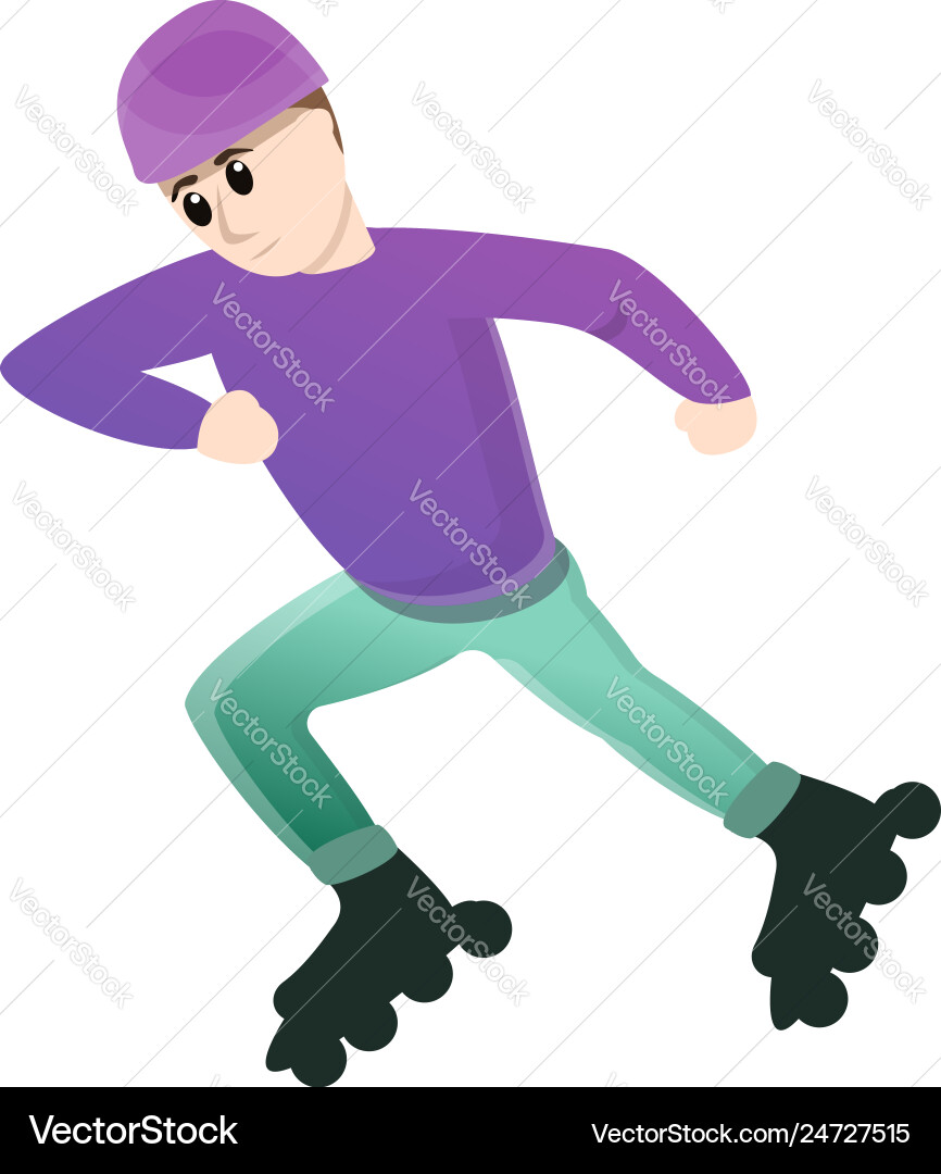 Speedman inline skates icon cartoon style Vector Image