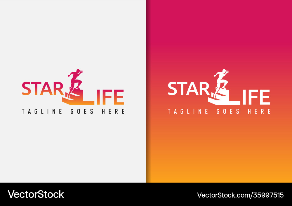 Star life motivation logo design usable Royalty Free Vector