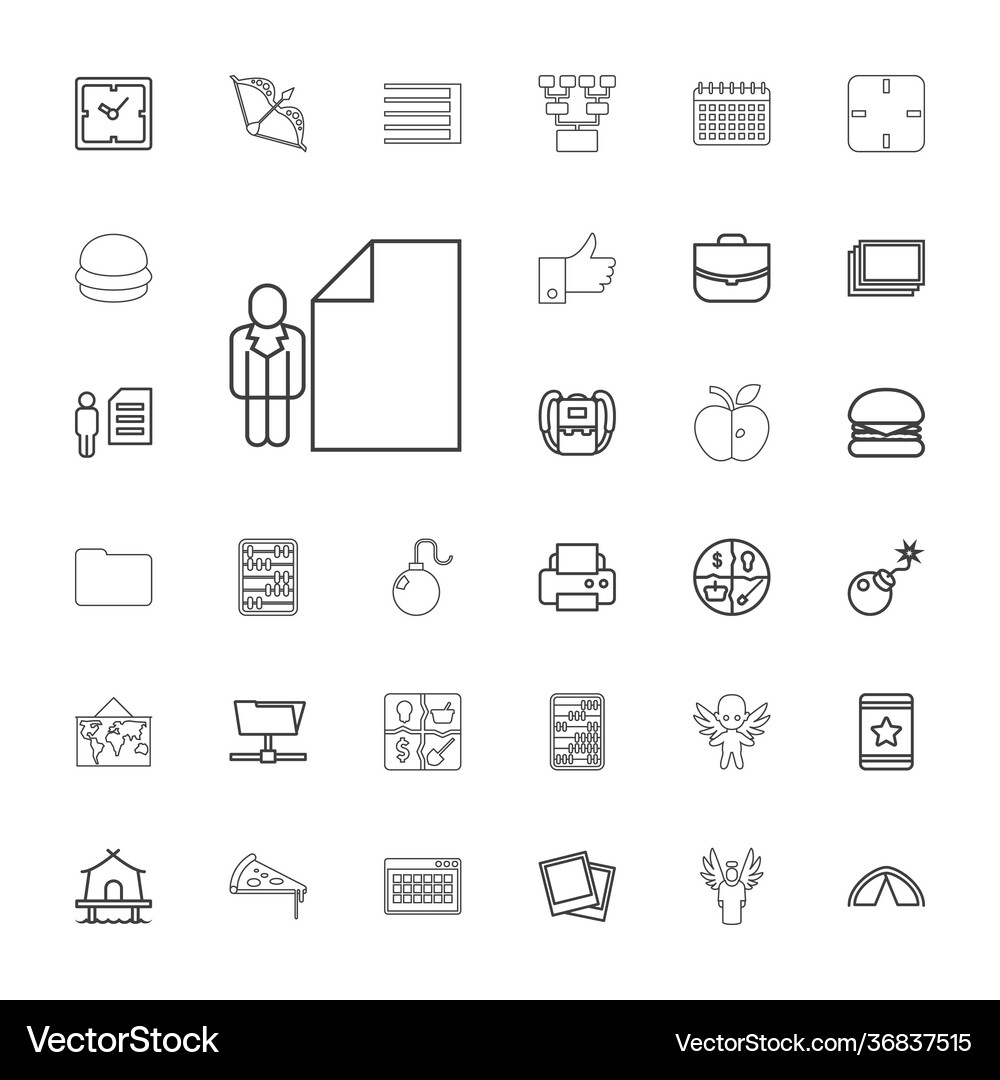 Thin icons Royalty Free Vector Image - VectorStock