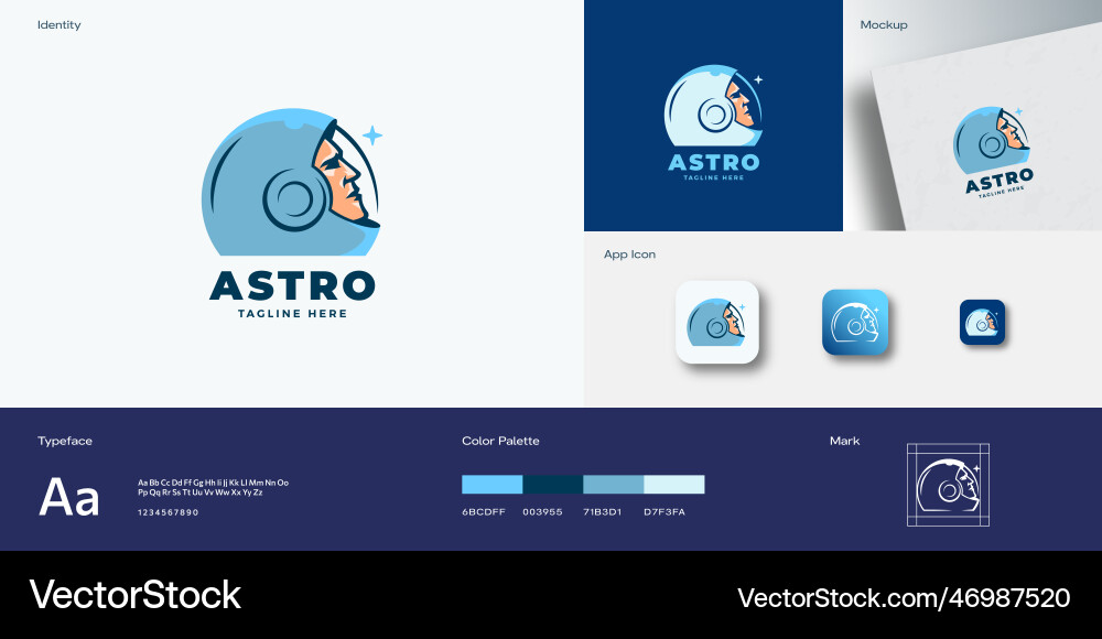 Astro abstract sign emblem logo template Vector Image