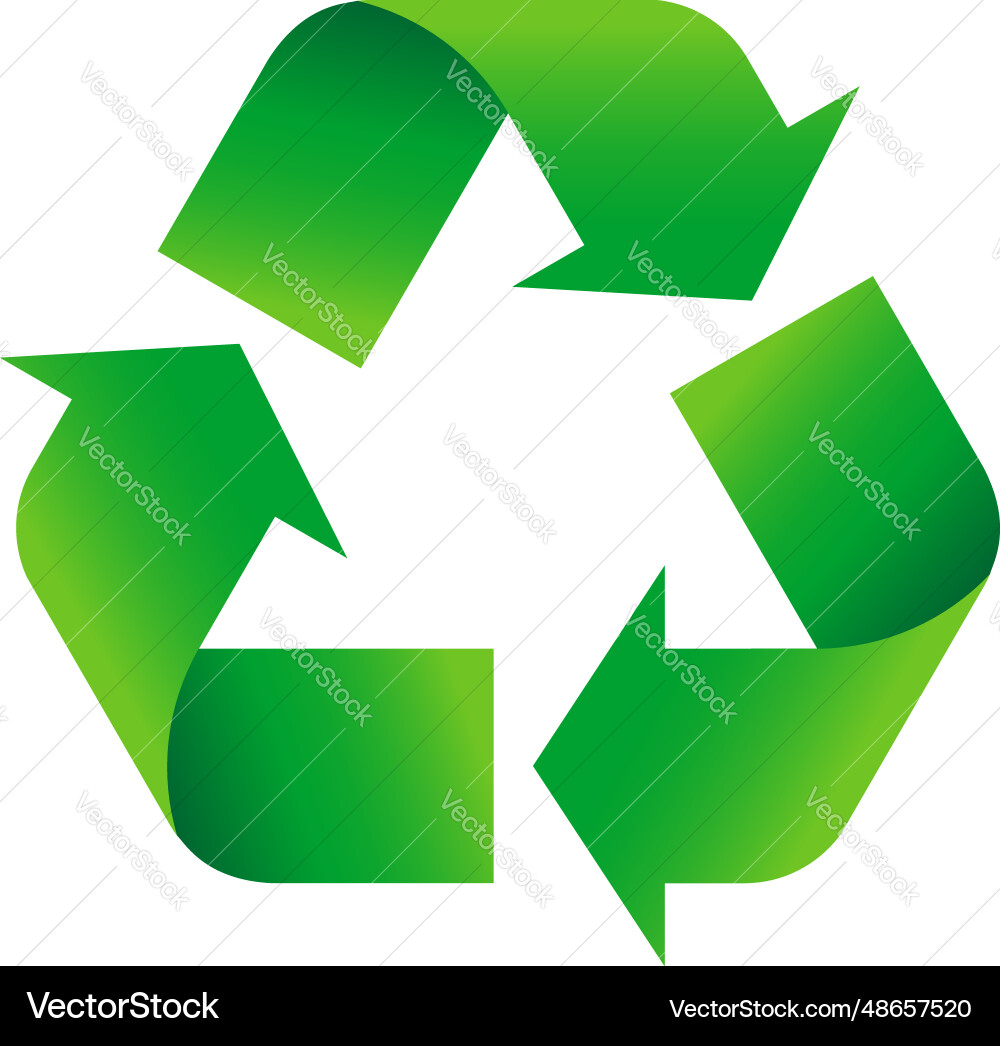 Classic green triangle recycle logo symbol Vector Image