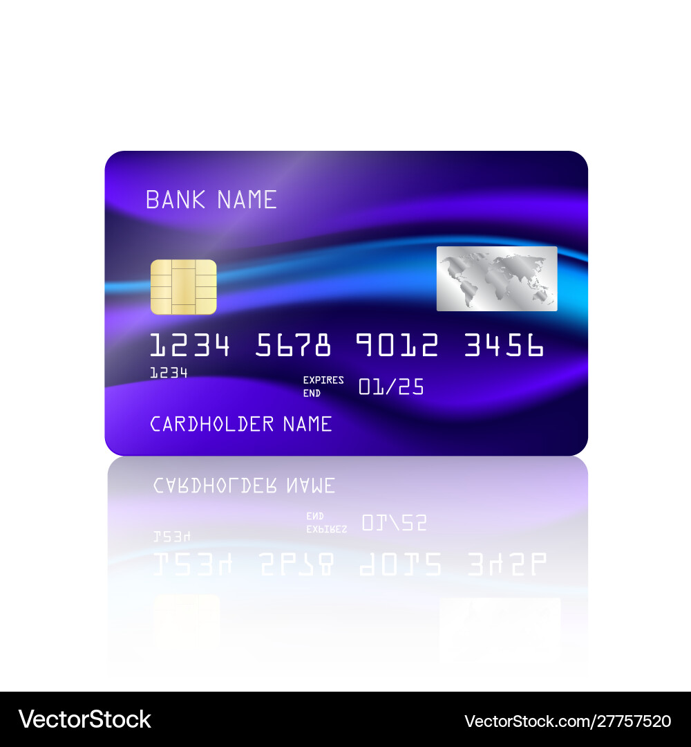Credit card with abstract colorful mesh Royalty Free Vector