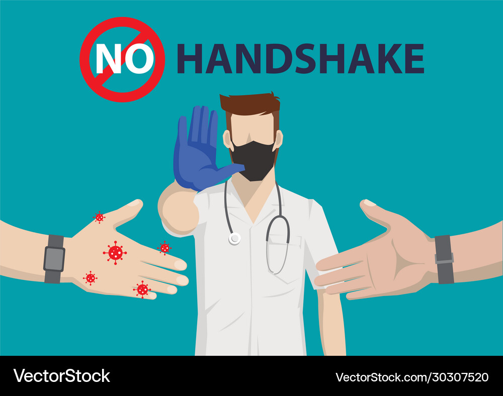 Doctor show stop hand sign Royalty Free Vector Image