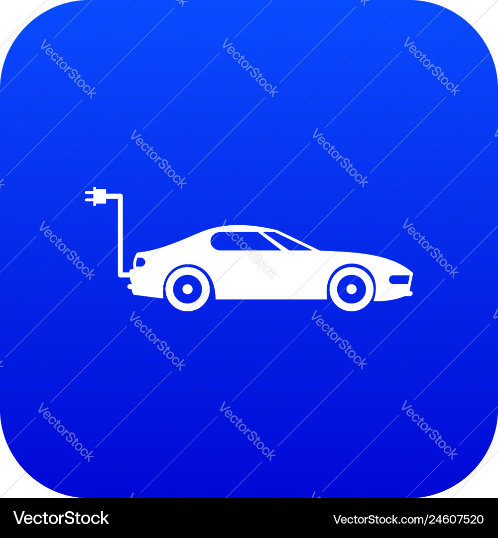 Electric car icon digital blue Royalty Free Vector Image
