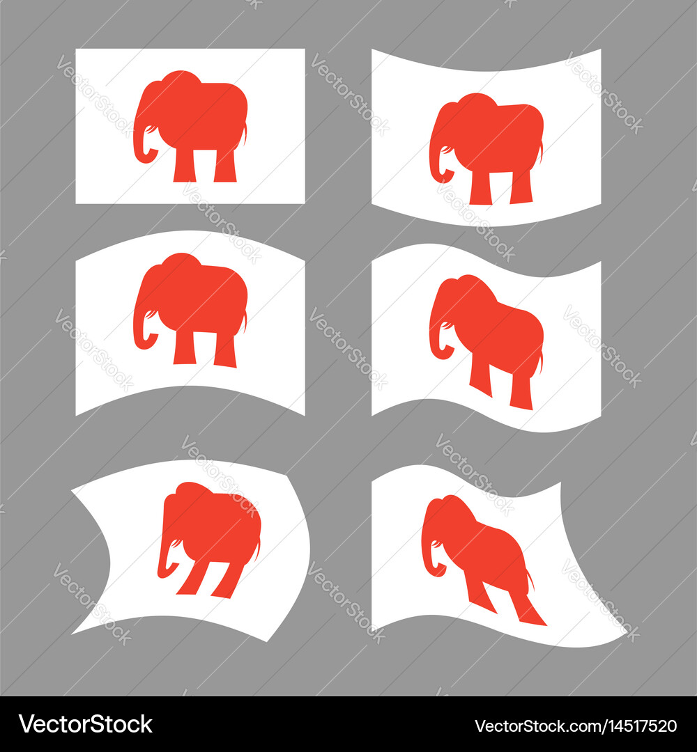 Elephant flag republican national Royalty Free Vector Image