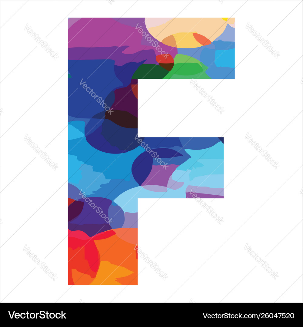 F colorful initial logo for enjoy modern funny Vector Image