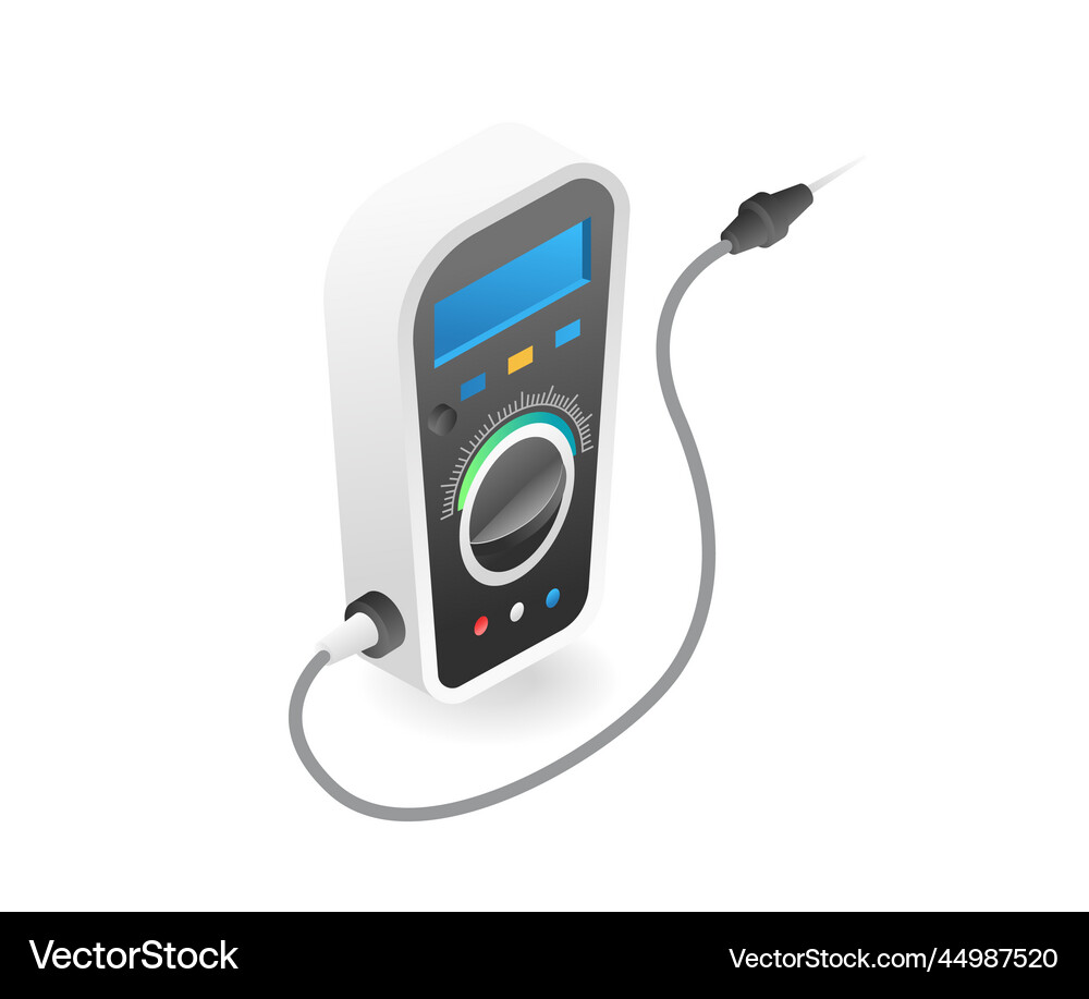 Flat isometric 3d of electric current pressure Vector Image