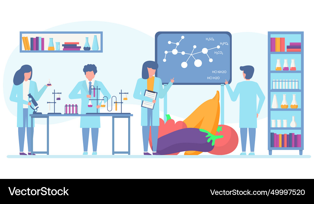 Food vegetable research gmo experiment Royalty Free Vector