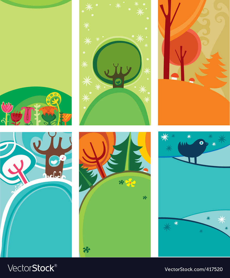 Four-season banners Royalty Free Vector Image - VectorStock
