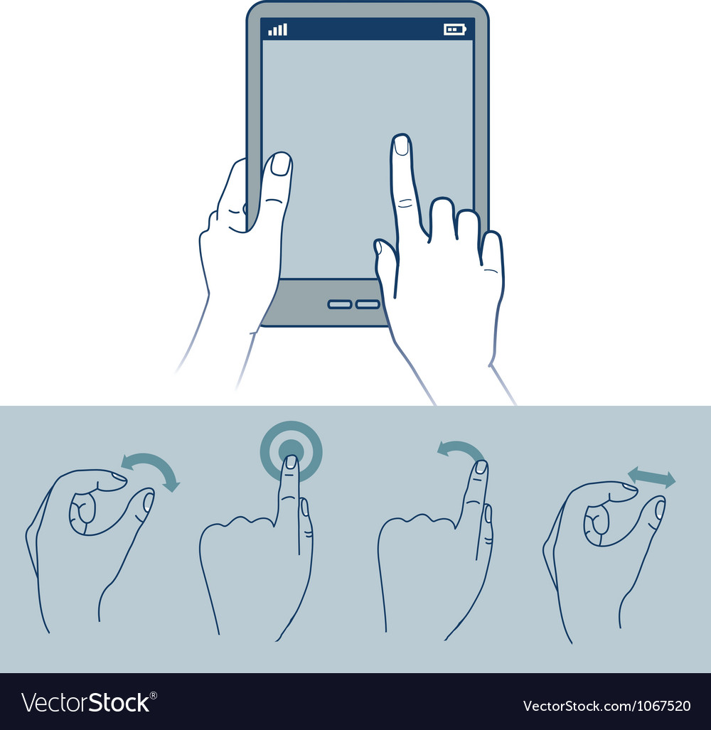 Hand icons - touchscreen interface Royalty Free Vector Image