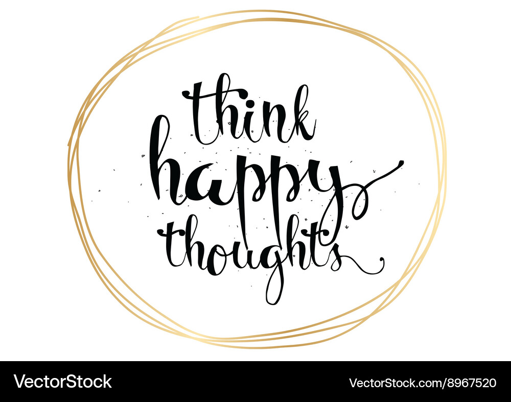 Happy Thoughts Inscription Card Royalty Free Vector Image