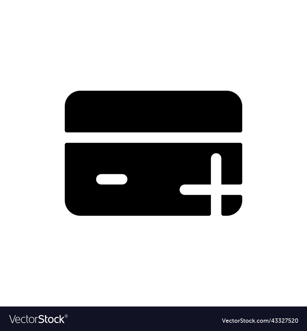 Open new bank account black glyph ui icon Vector Image