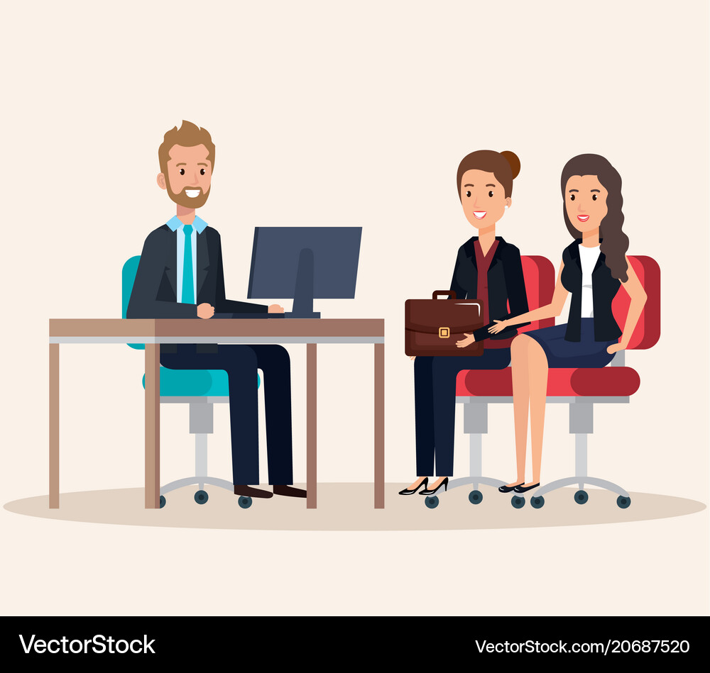 Resources human office company scene Royalty Free Vector