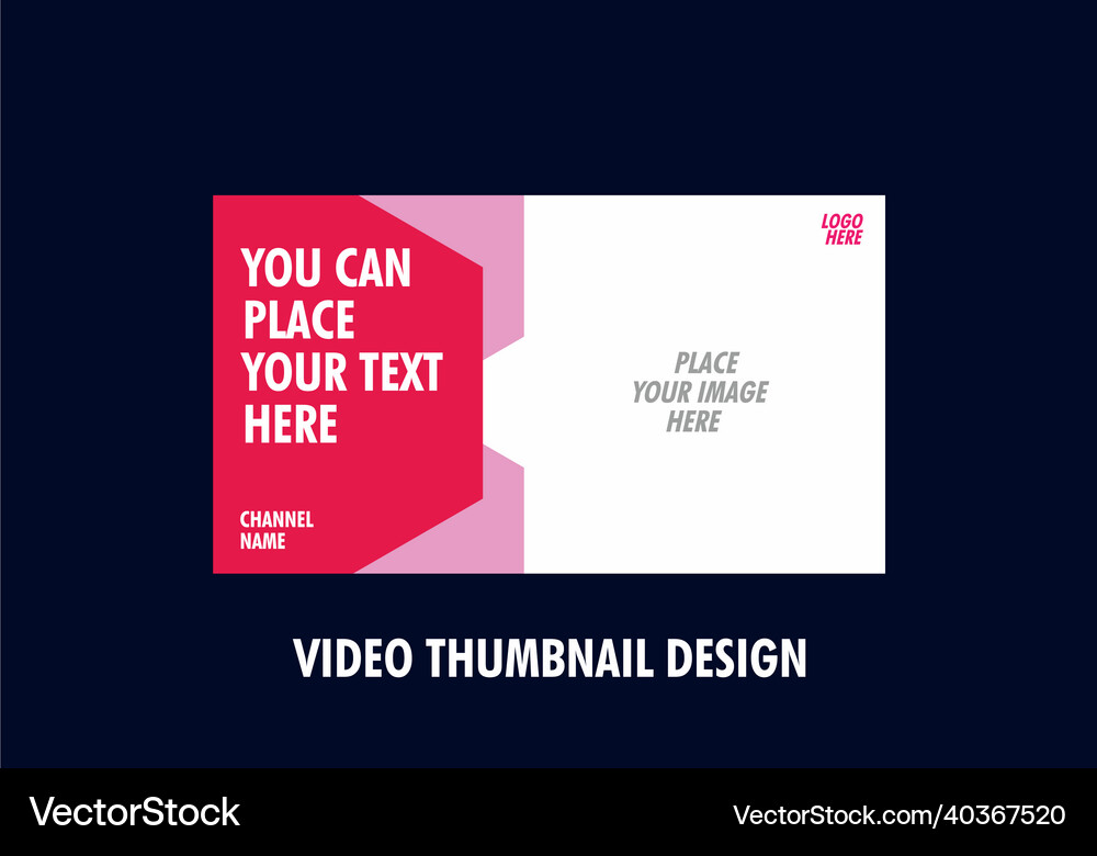 Unique graphic of video thumbnail design Vector Image