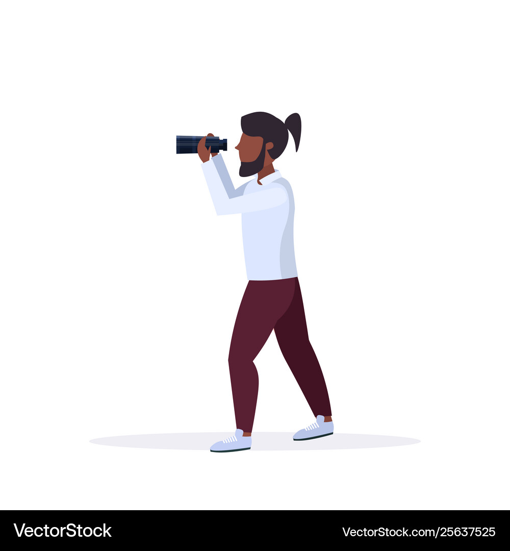 African american man looking through distance Vector Image