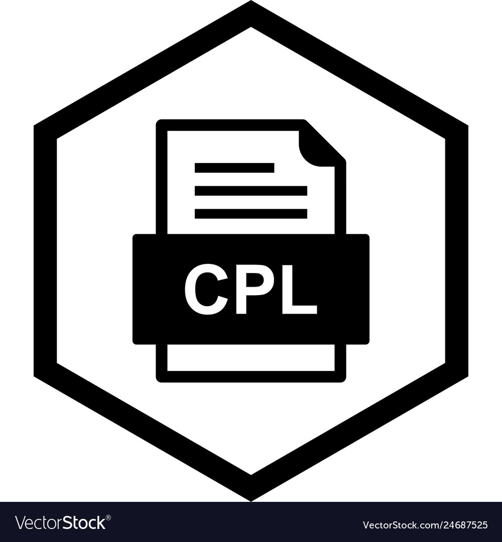 Cpl file document icon Royalty Free Vector Image Cpl file document icon Royalty Free Vector Image