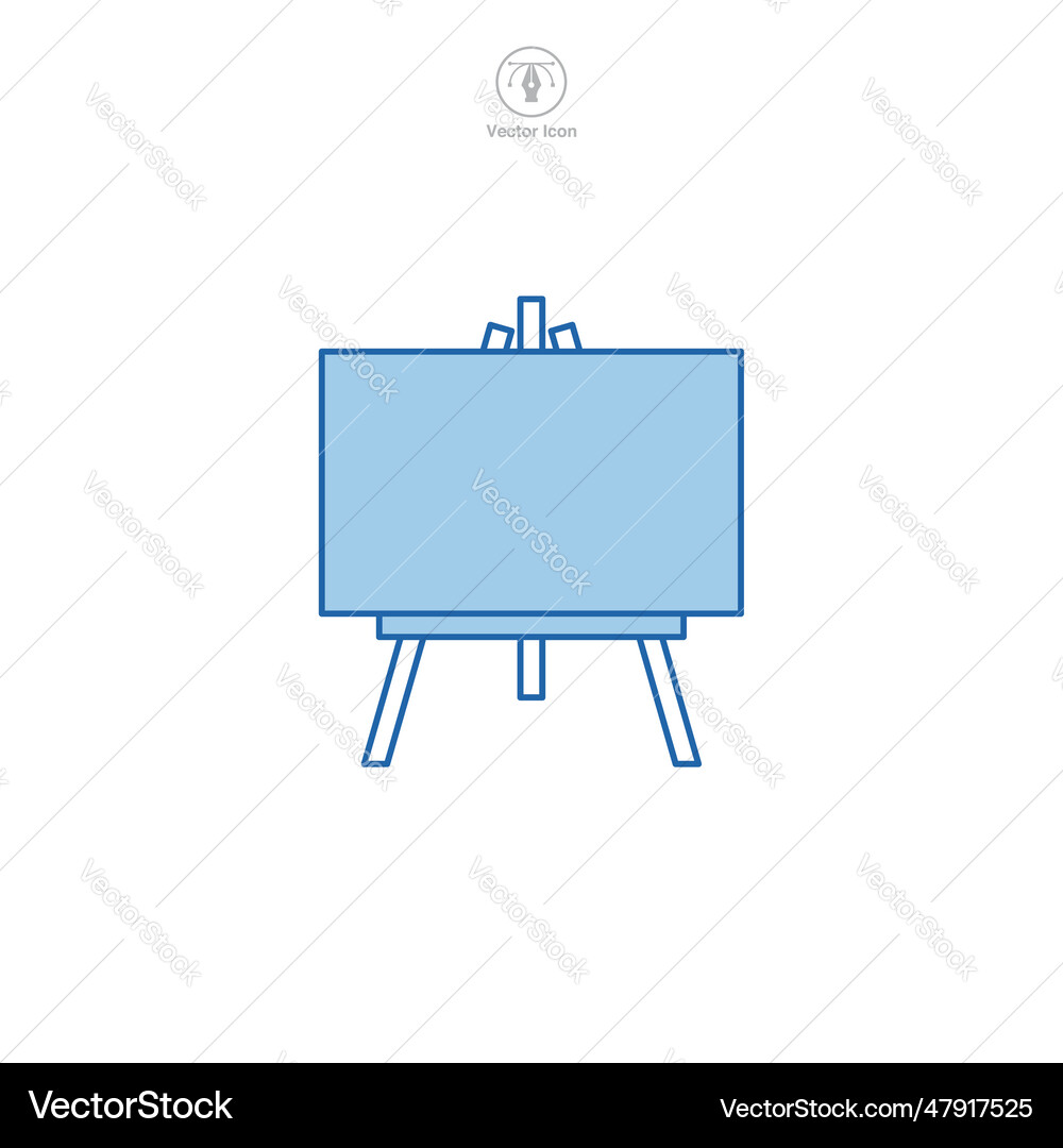 Easel icon symbol isolated on white background Vector Image