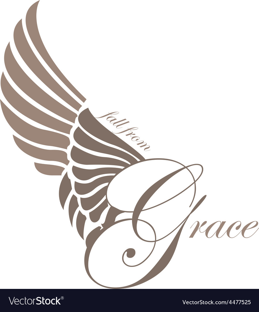 Grace wings design elements Royalty Free Vector Image